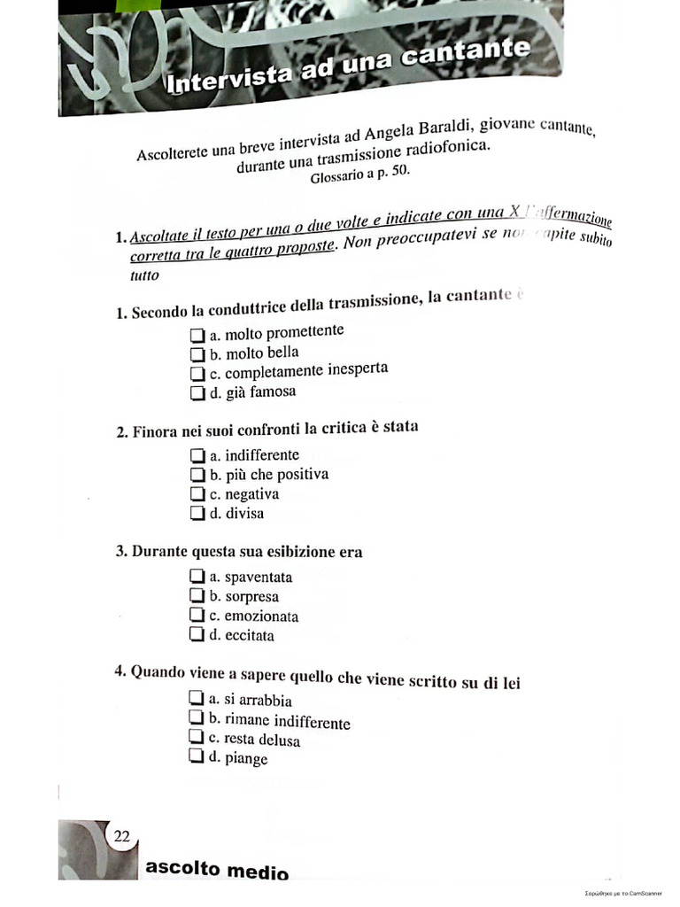 10.intervista Ad Un Cantante | PDF