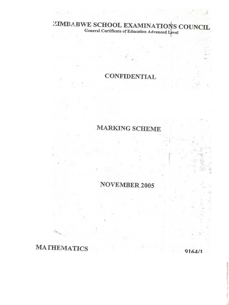 A-Levels Mathematics 2005 Answers | PDF