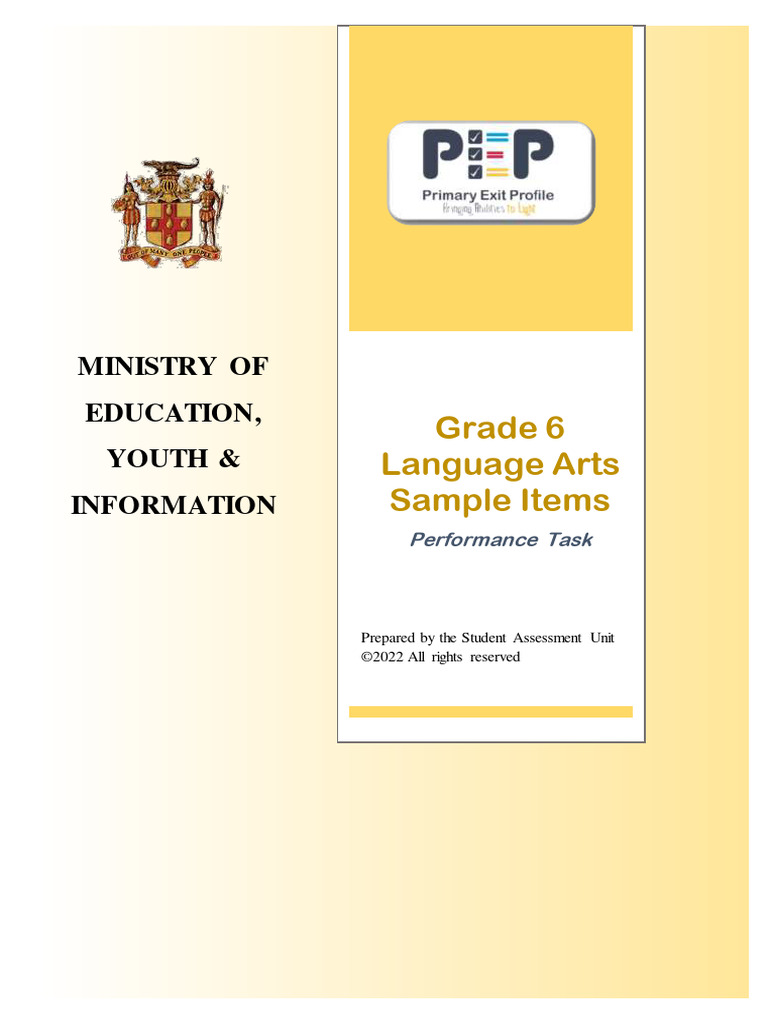 Grade 6 Language Arts Performance Task Sample Test Booklet 2022 | PDF ...