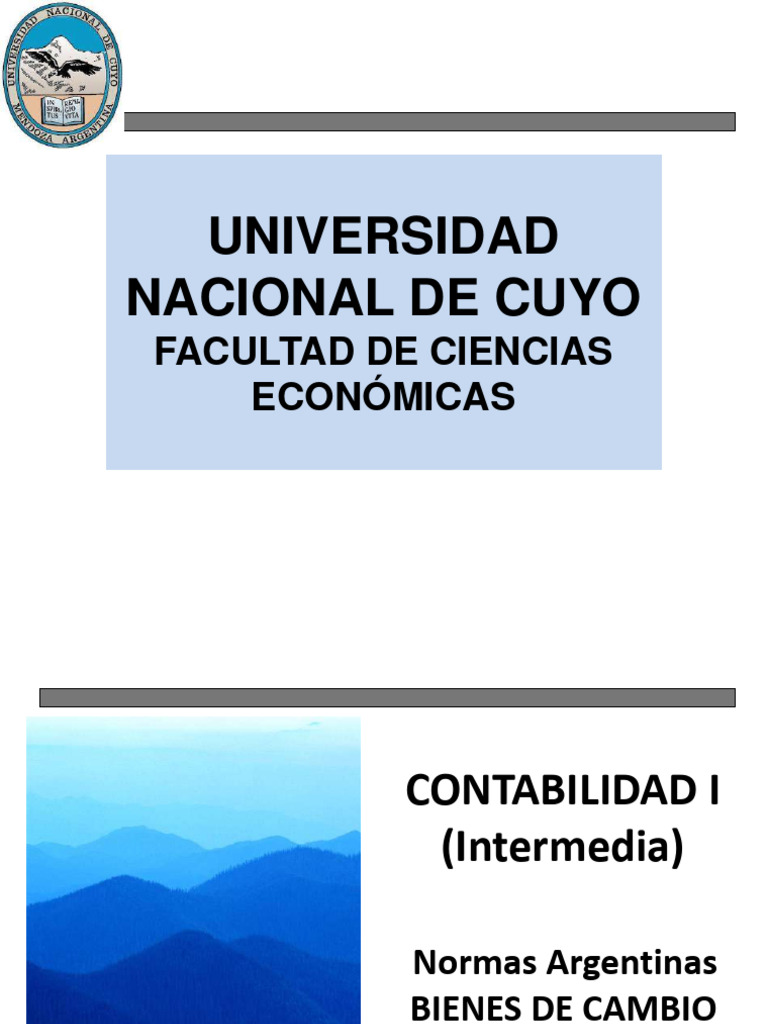Presentacion bienes de cambio contabilidad intermedia | PDF | Bienes | Mercado (economía)