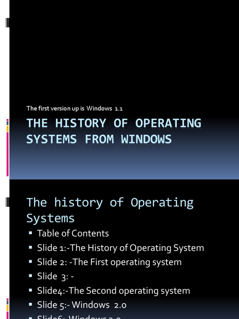 Windows Operating System History