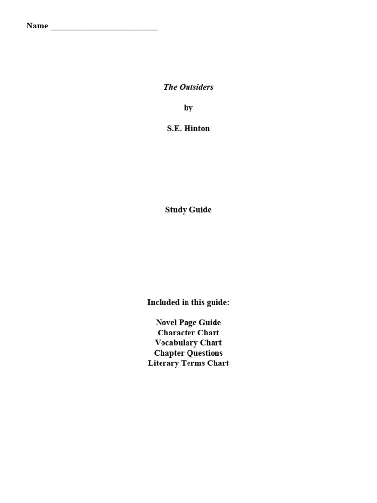The Outsiders Book Report | PDF | Games & Activities
