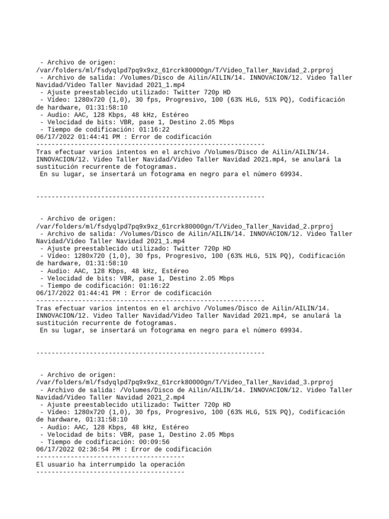 AMEEncoding Error Log | PDF