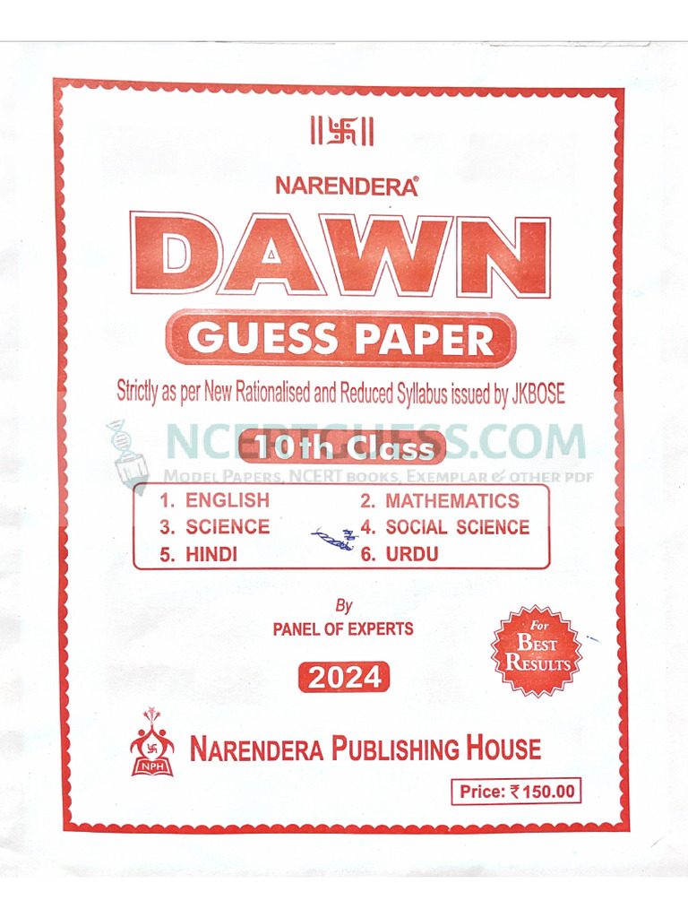 Social Science 10th Dawn Guess 2024 | PDF