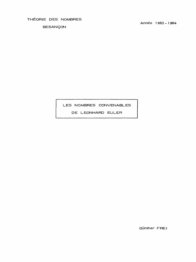 Nombres Convenables | PDF | Anneau (mathématiques) | Corps commutatif