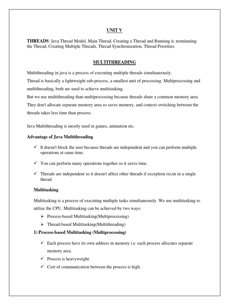 Unit 5 Pdf Thread Computing Process Computing