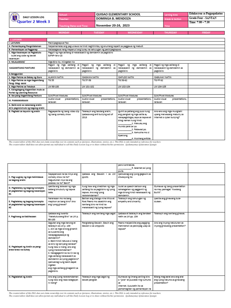 Dominga - q2 WLP Week-3 | PDF