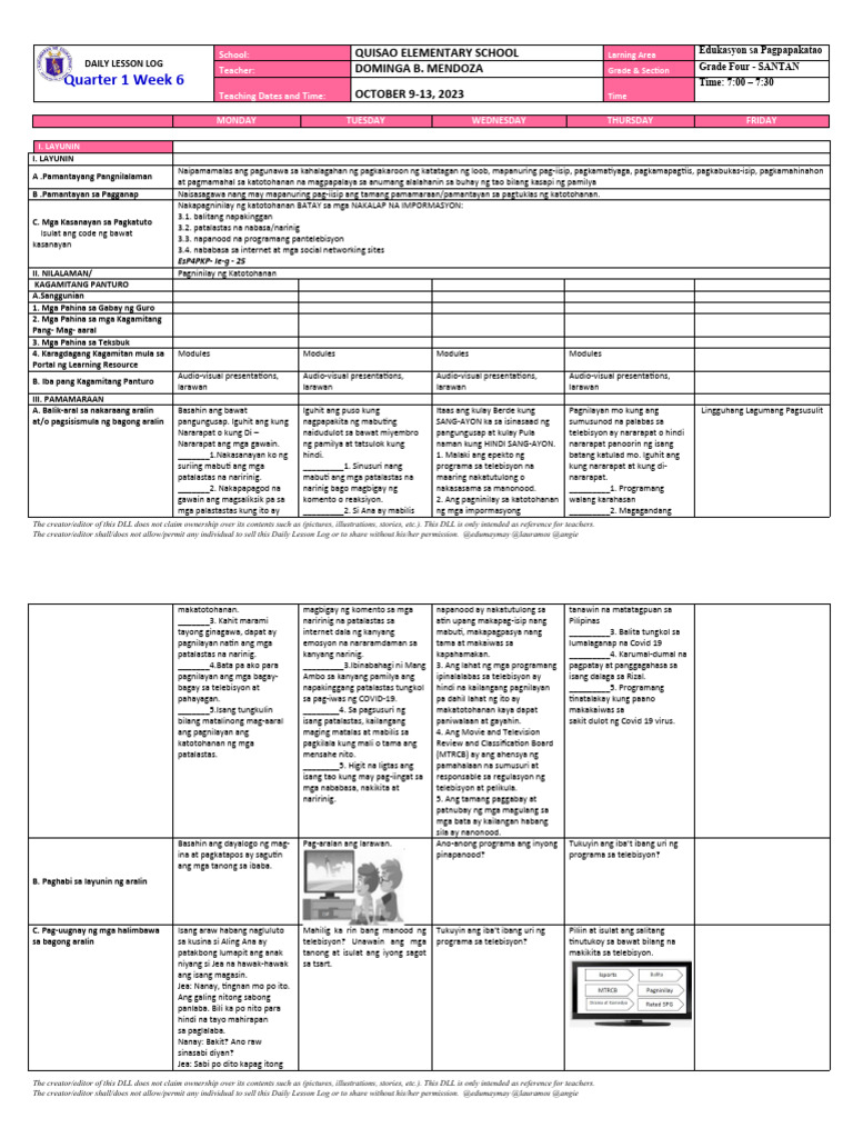 Dominga - q1 WLP Week-7 | PDF