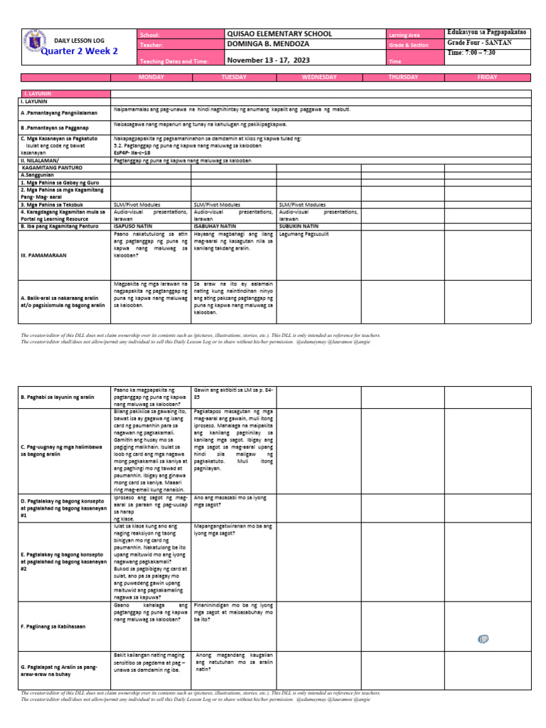 Dominga - q2 WLP Week-2 | PDF