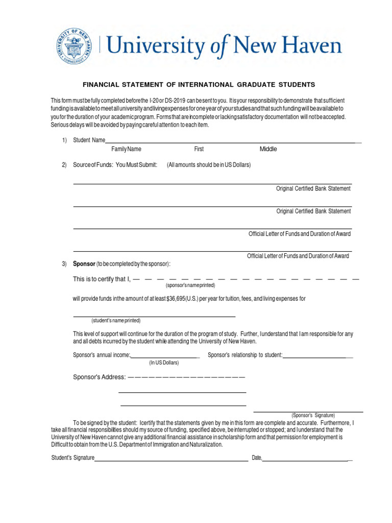 Financial-Statement-Of-International-Students-Graduate 2023-2024 | PDF ...