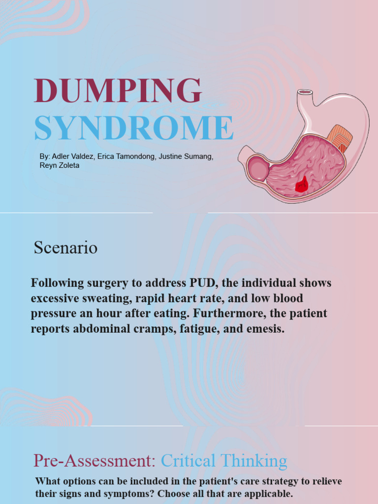 Dumping Syndrome | PDF | Carbohydrates | Stomach