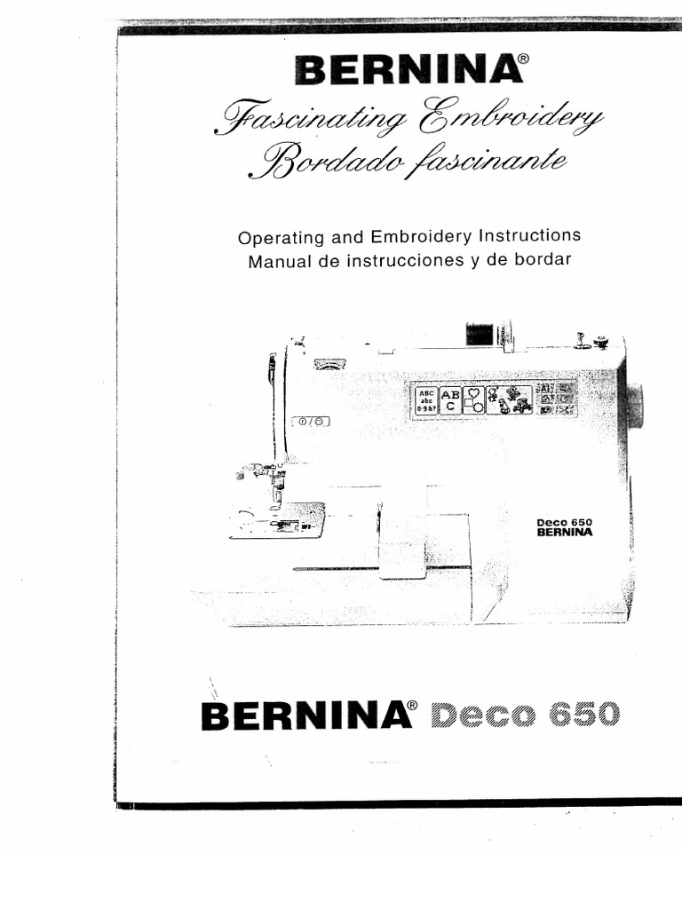 Bernina Deco 650 Sewing Machine Instruction Manual | PDF