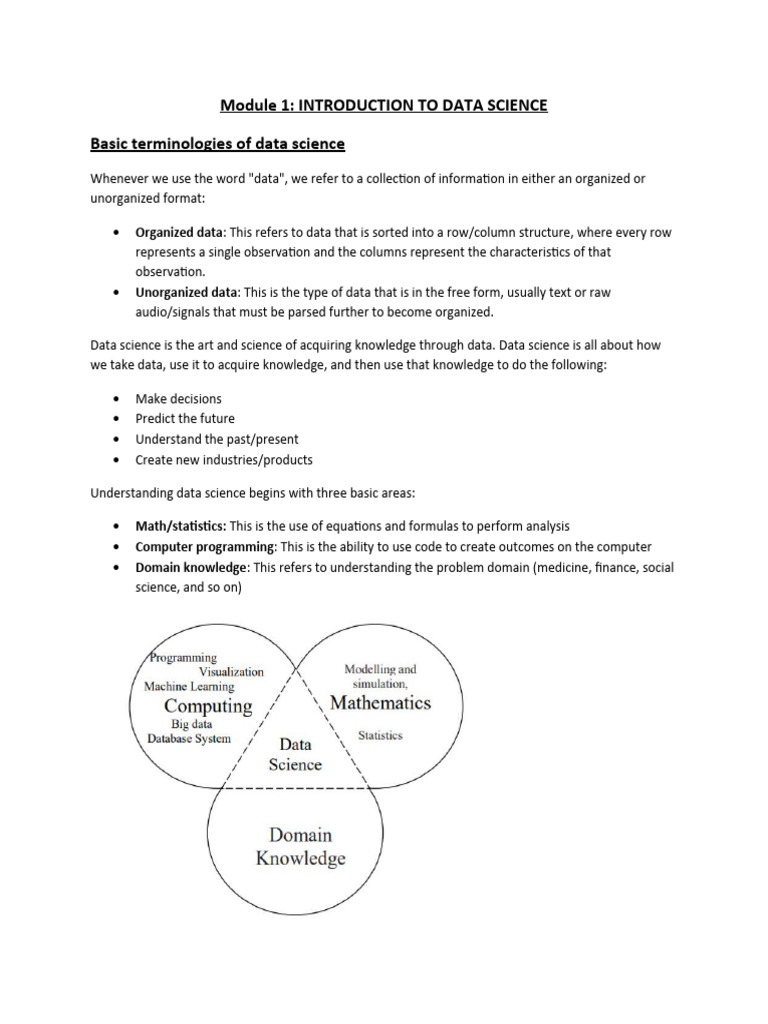 Fds Module 1 Notes Pdf Level Of Measurement Data Type