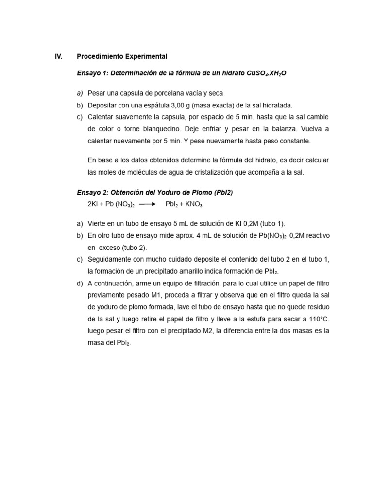 Labo 777777 | PDF | Precipitación (Química) | Sal (química)