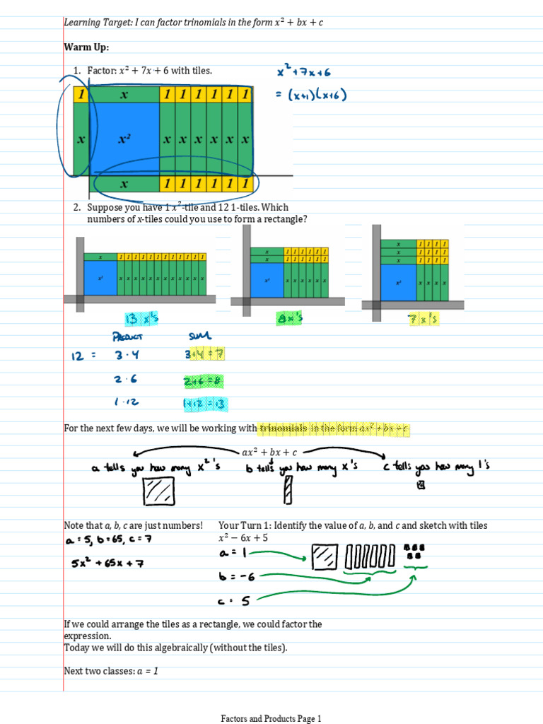 Factoring Trinomials: Step-by-Step Guide | PDF | Mathematics | Abstract ...