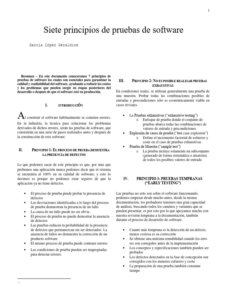 7 Principios de Pruebas de Software | PDF | Software | Pruebas de software