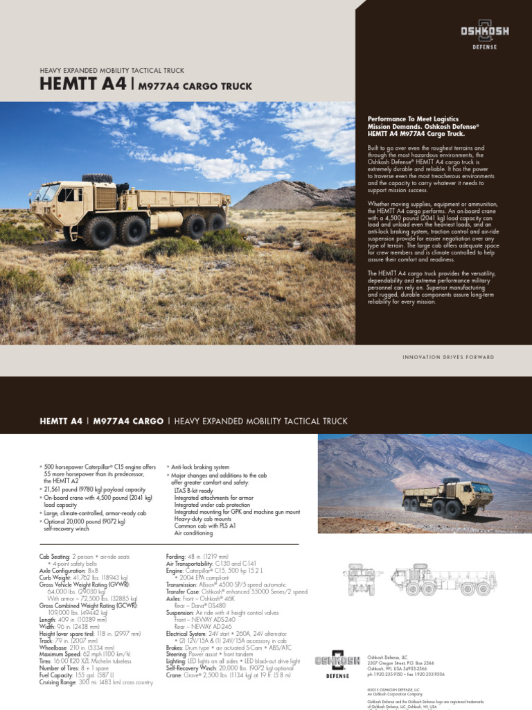 HEMTT-A4-Cargo LowRes 4.29.2015 | PDF | Truck | Wheeled Vehicles