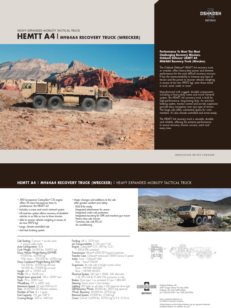 HEMTT-A4Wrecker LowRes 4.29.2015 | PDF | Truck | Vehicles