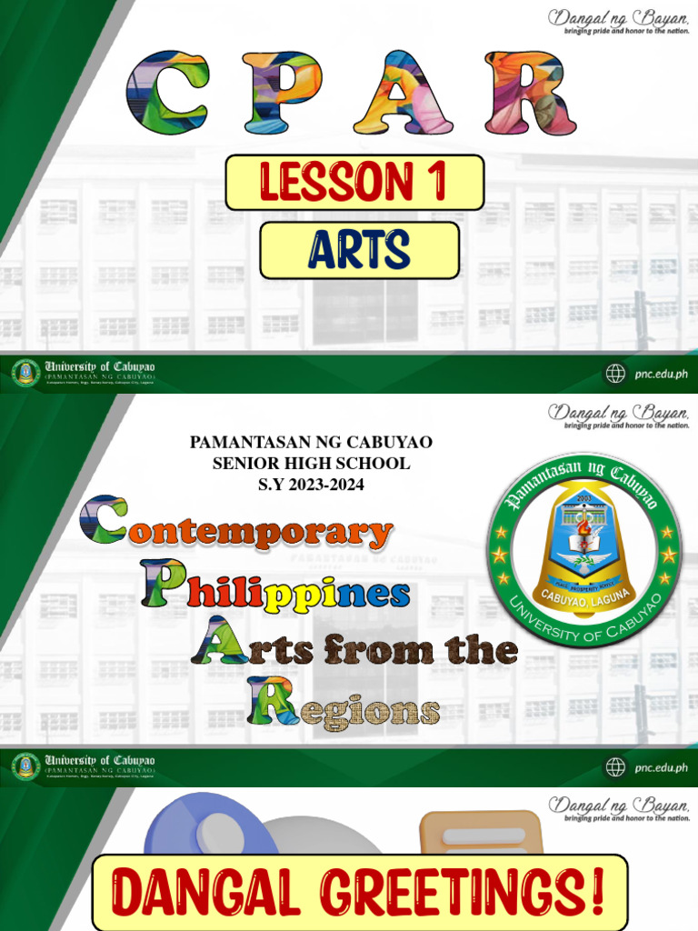 Cpar Lesson 1 Arts | Download Free PDF | The Arts | Philippines