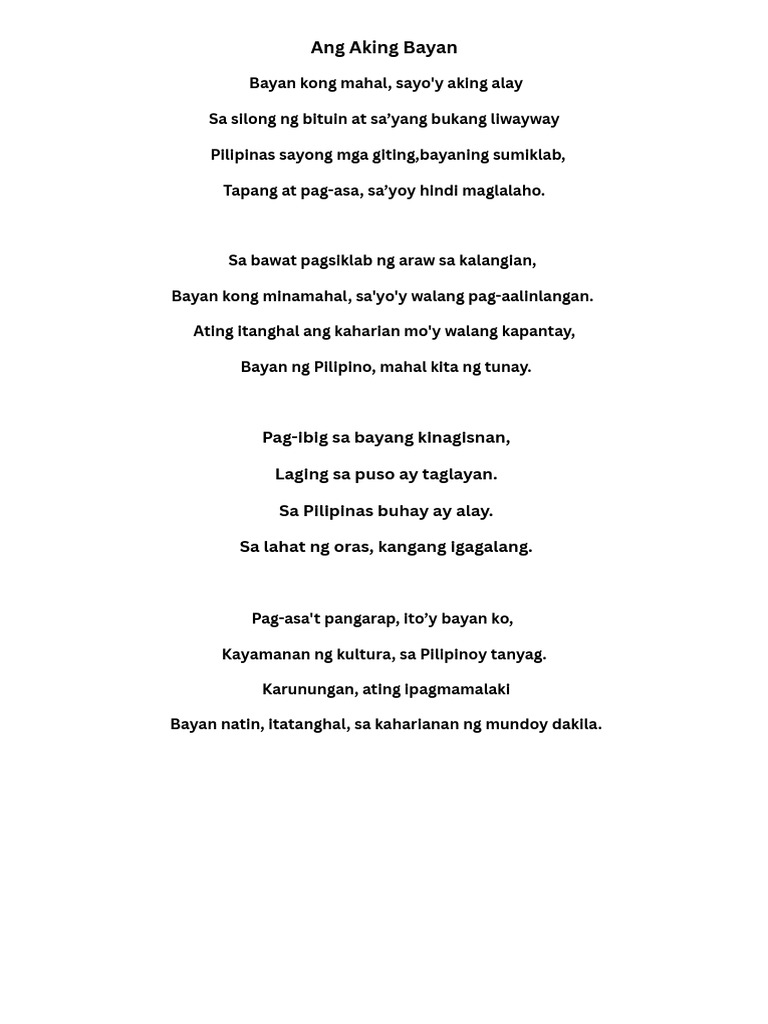 Ang Aking Bayan | PDF