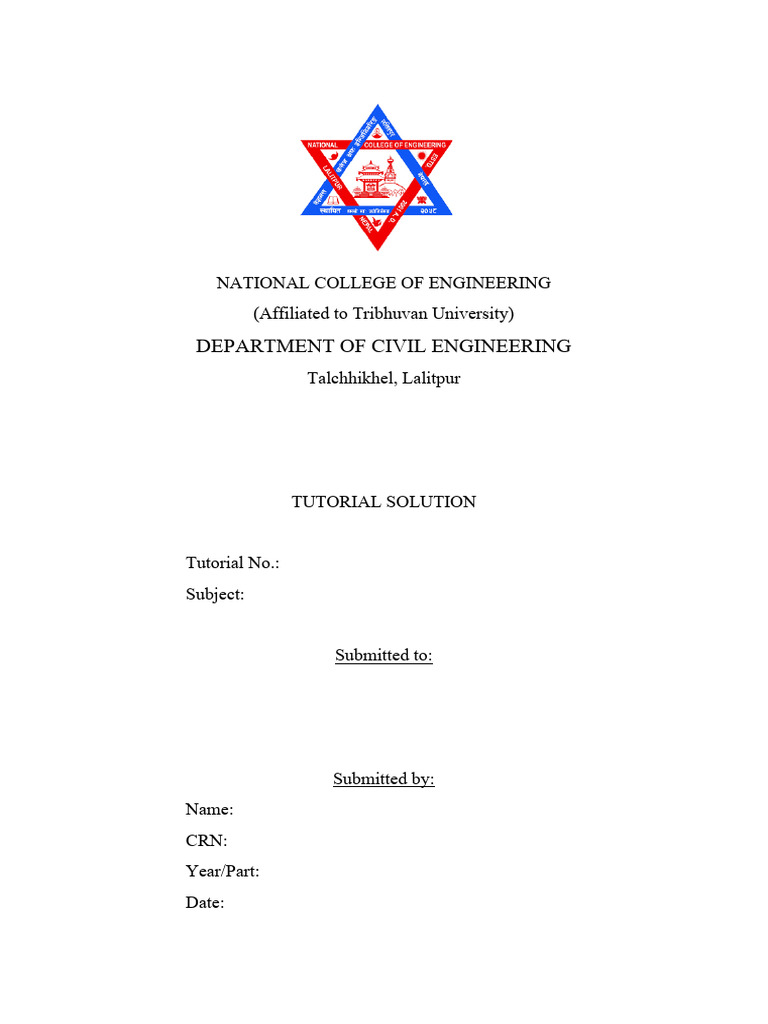 Civil Engineering Tutorial Solution Guide | PDF | Technology & Engineering
