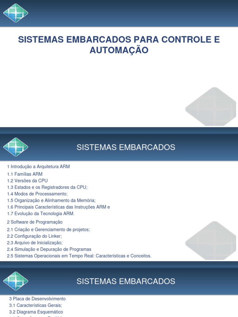 SISTEMAS EMBARCADOS - 1 e 2 | PDF | Sistema embarcado | Microprocessador