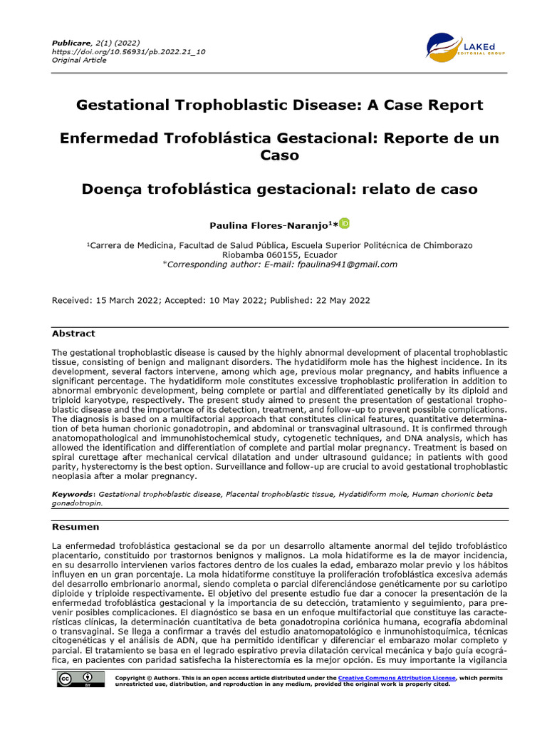Enfermedad Trofoblastica Gestacional | PDF | Clinical Medicine ...