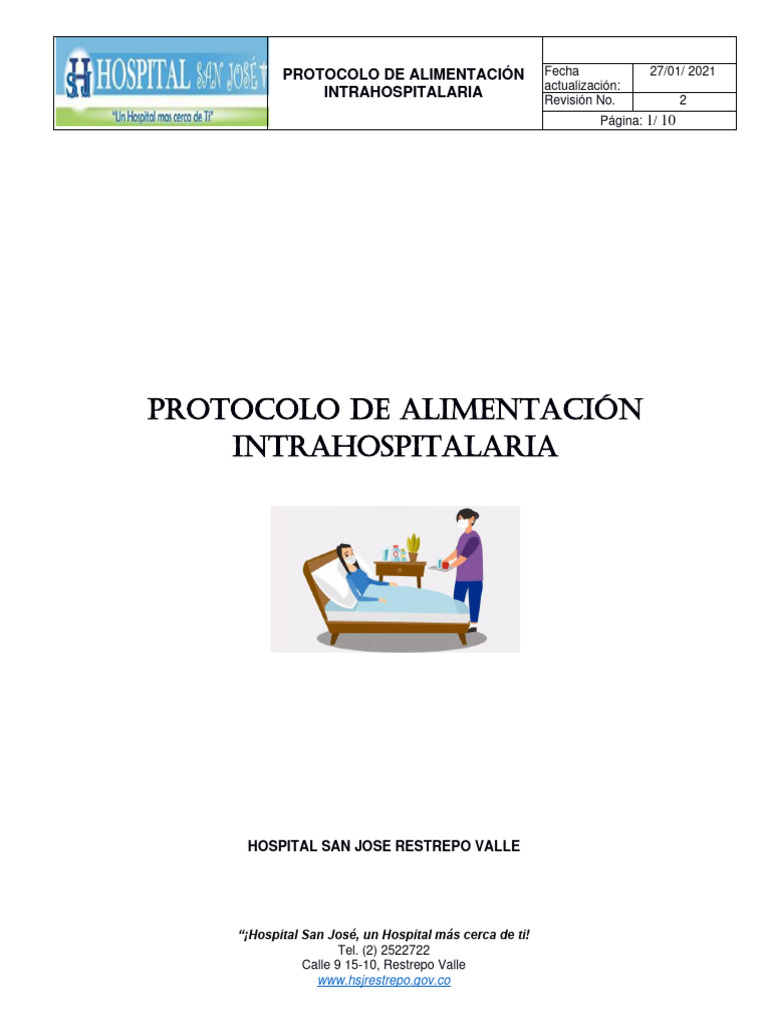 Protocolo de Alimentación Hospitalaria | PDF | Alimentos | Dieta