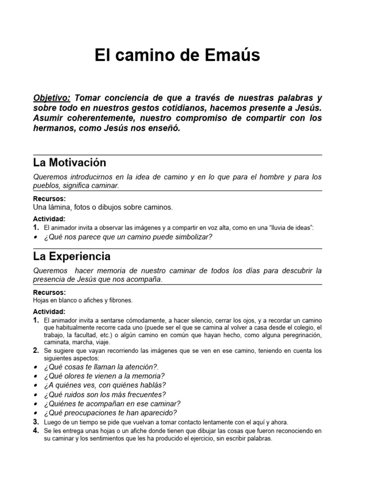 El Camino de Emaús | PDF | eucaristía