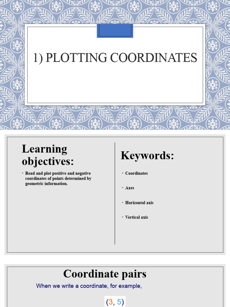 Plotting Coordinate Pairs in Geometry | PDF