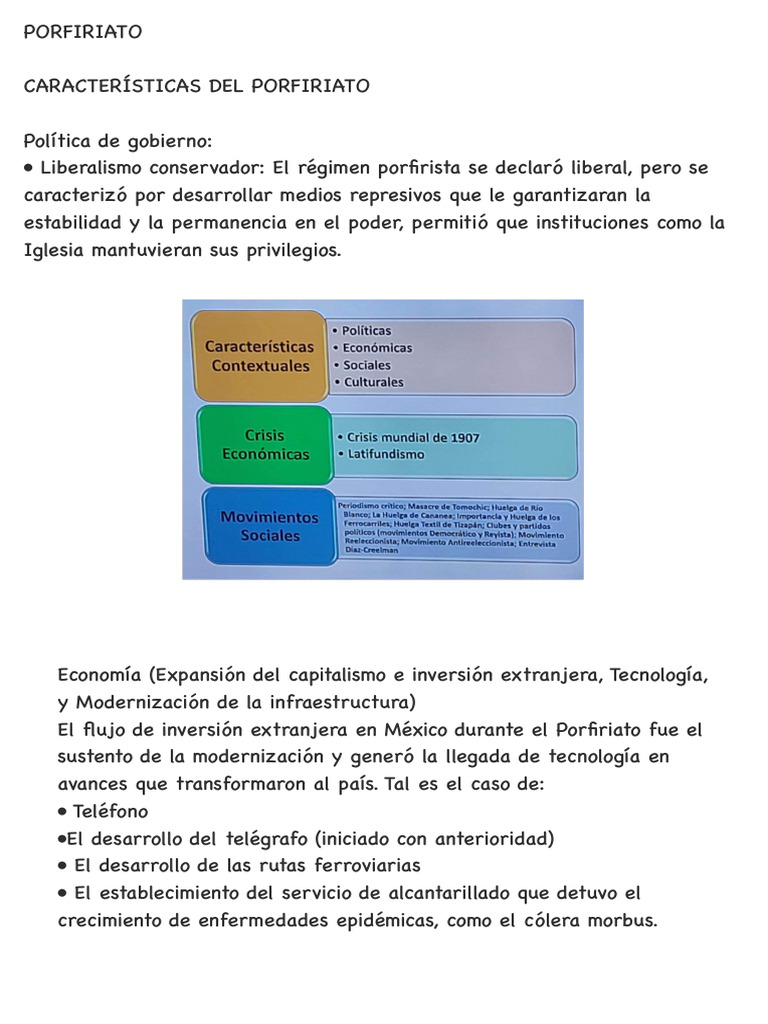 Características del Porfiriato | PDF | Agricultura