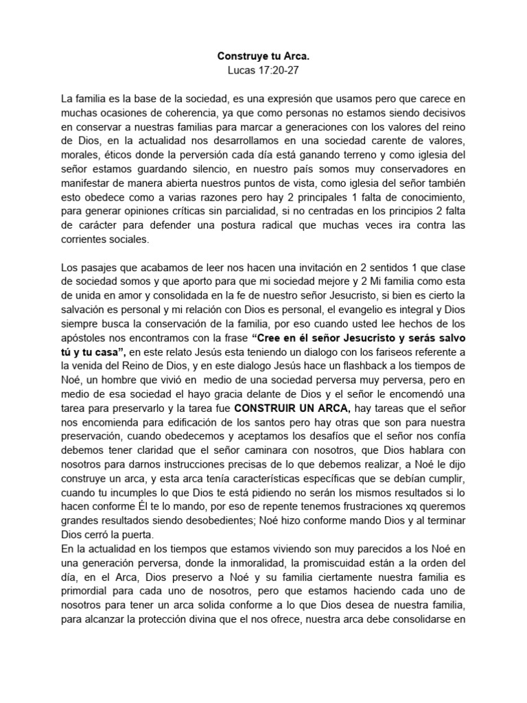 Construye Tu Arca | PDF | Reinado y reino de dios | Jesús