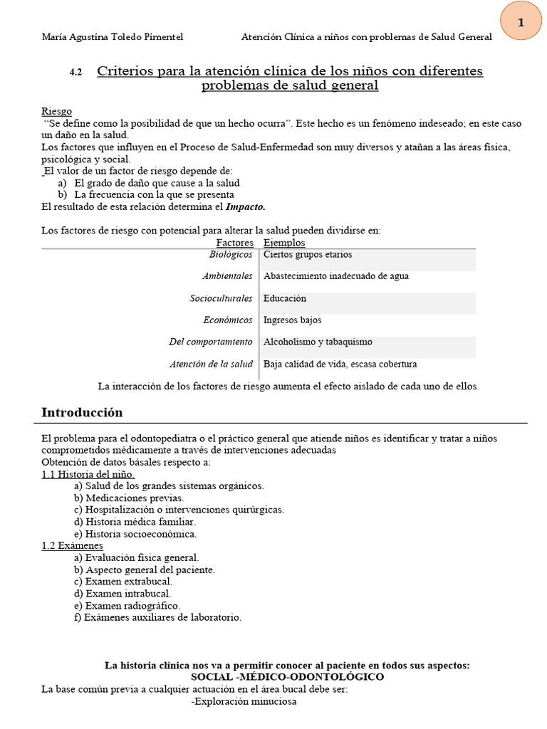 Criterios Para La Atenci n Cl nica De Los Ni os Con Diferentes