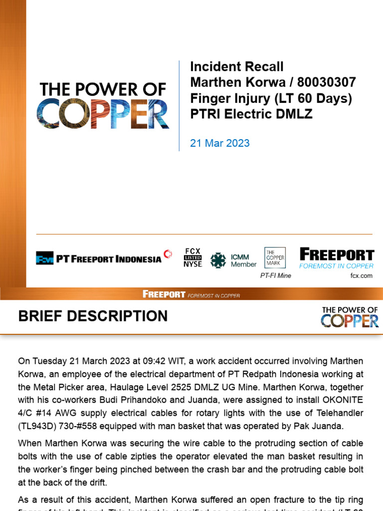 Slide 5 - Lesson Learn - Incident Recall - PTFI - 30 Jun 2024 | PDF ...