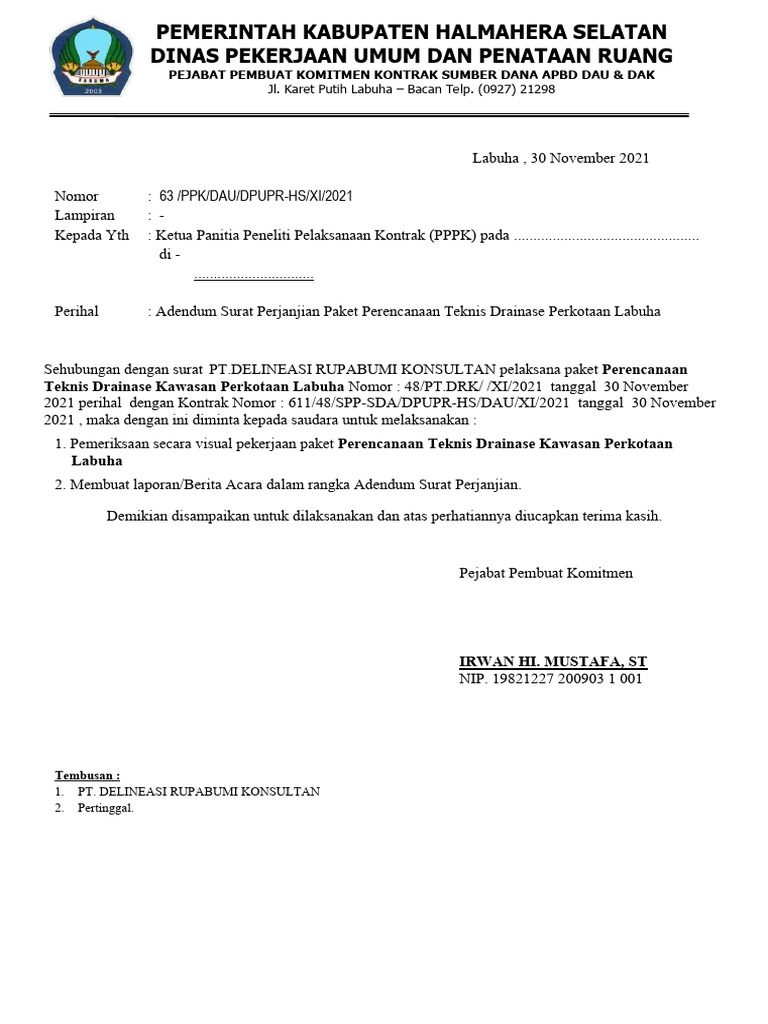Lampiran Adendum Kontrak (1) | PDF