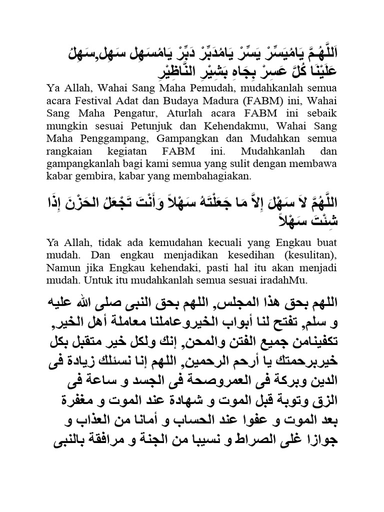 Doa Kelancaran Festival Adat Madura | PDF | Agama & Spiritualitas