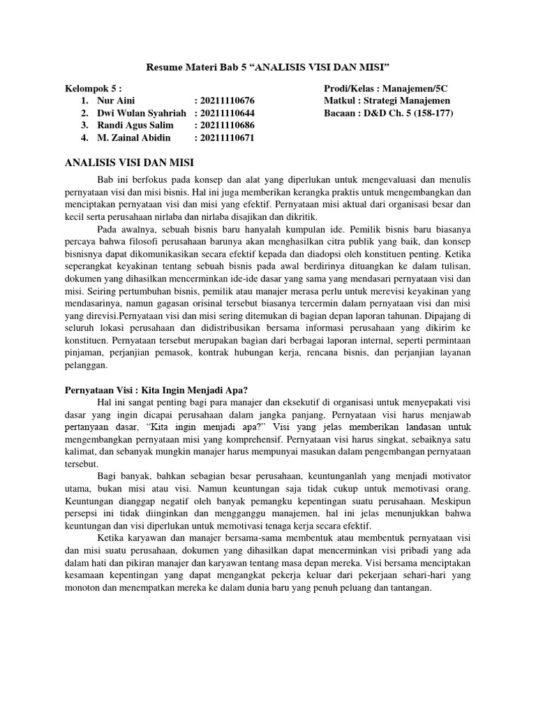 Finish Resume Materi Bab 5 | PDF