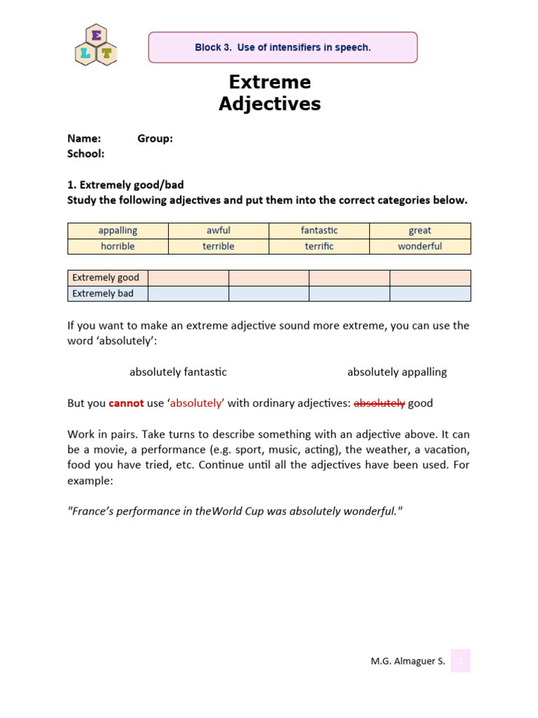 Extreme Adjectives | Download Free PDF | Adjective | Linguistics