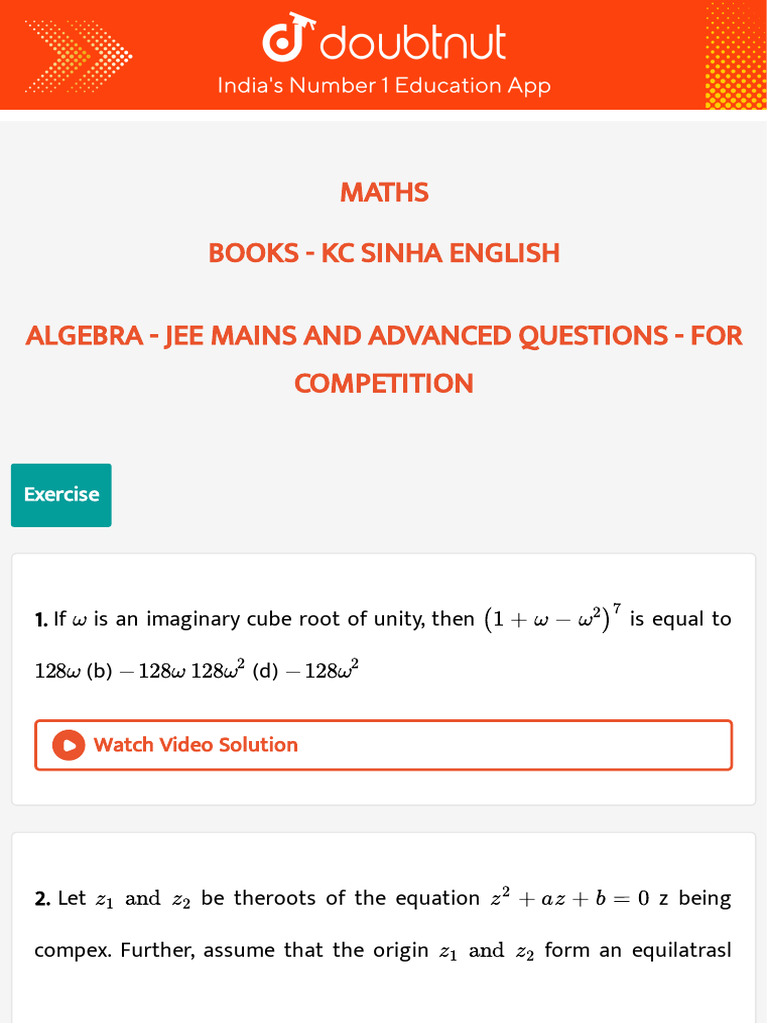 Books Doubtnut Question Bank | PDF | Equations | Complex Number