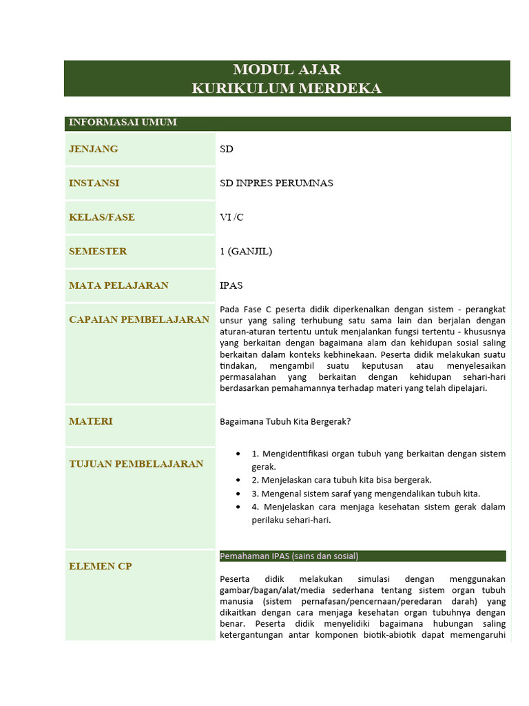 Modul Ajar 1 | PDF