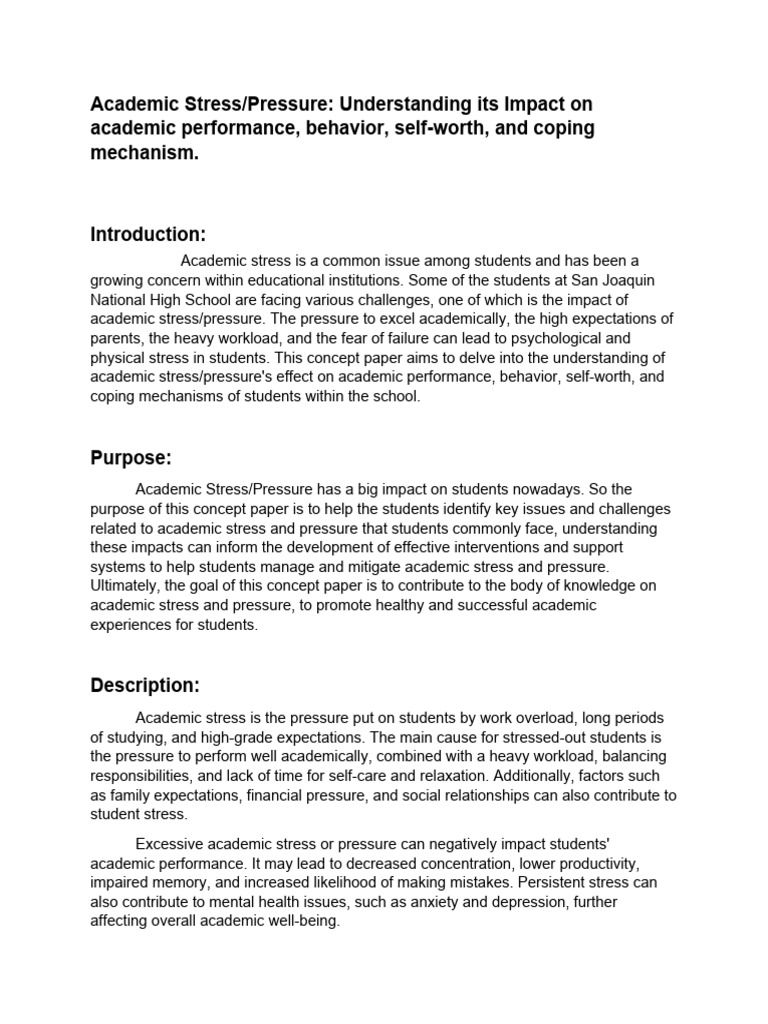 Academic Stress | PDF | Self Esteem | Stress (Biology)