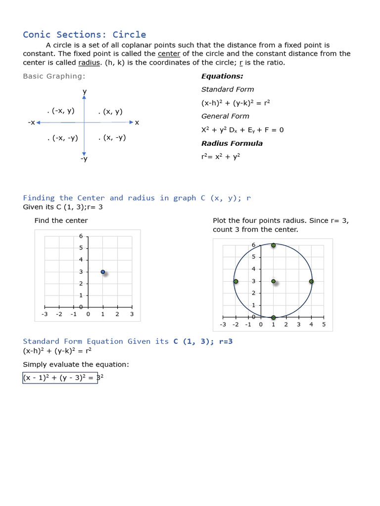 Conic Sections | PDF | Circle | Geometric Shapes
