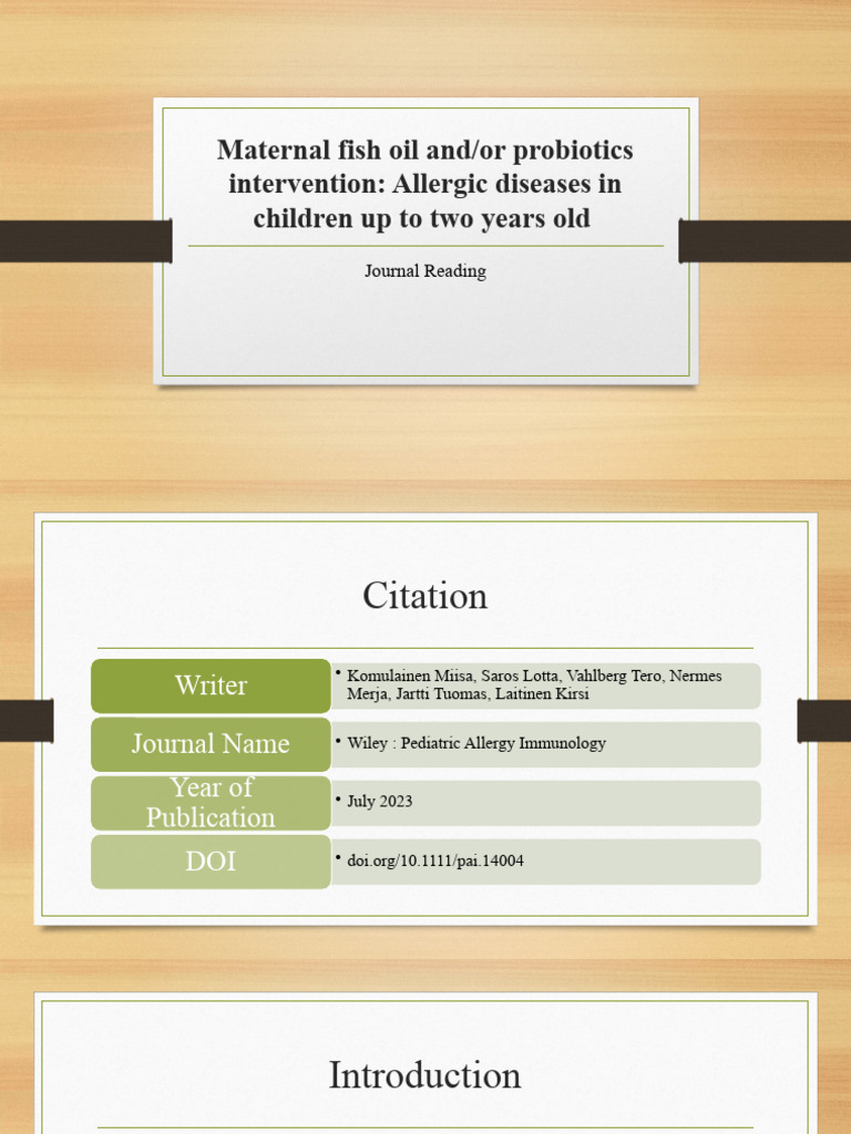 Critical Appraisal RCT | PDF | Allergy | Fish Oil
