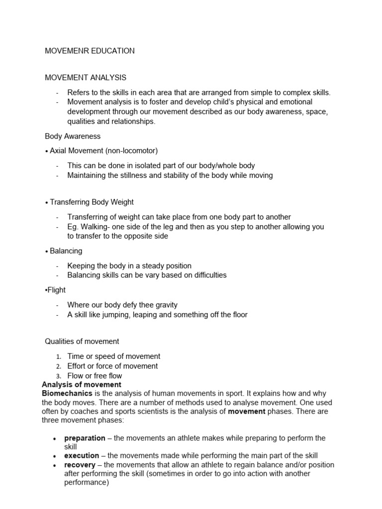 Movement Analysis | PDF