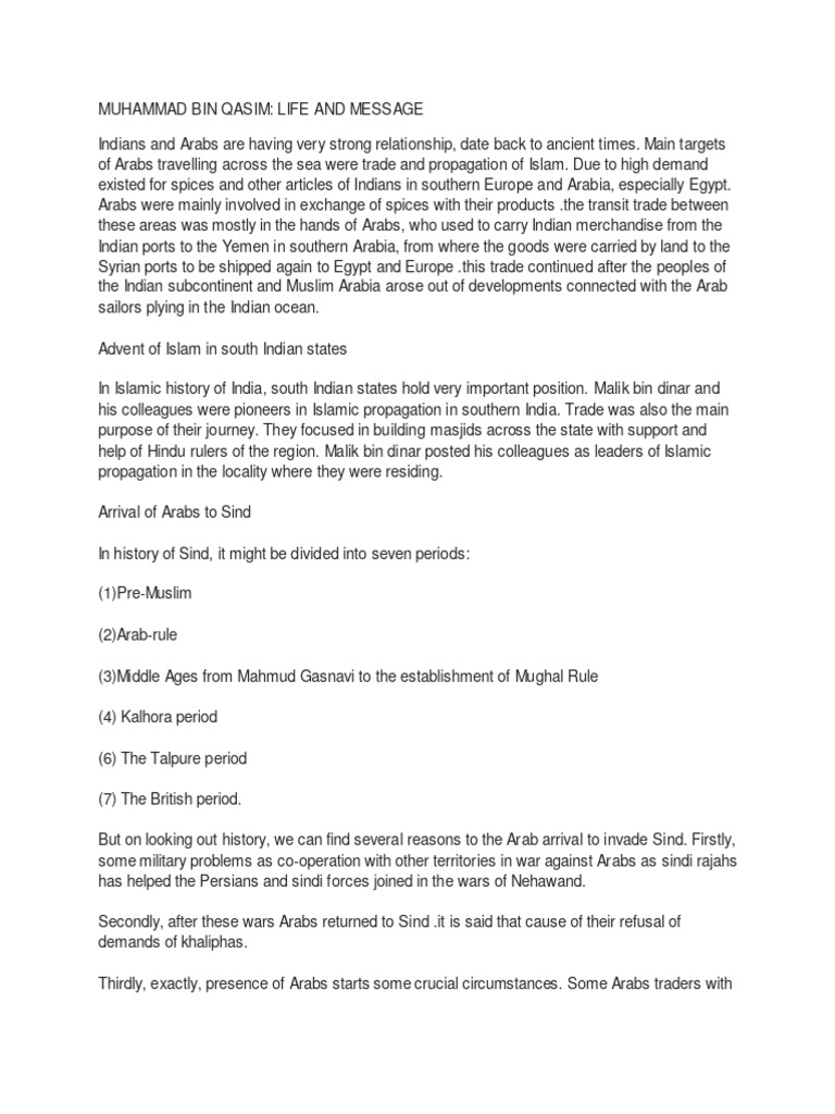 Muhammad Bin Qasim Life and Message | PDF | Abrahamic Religions
