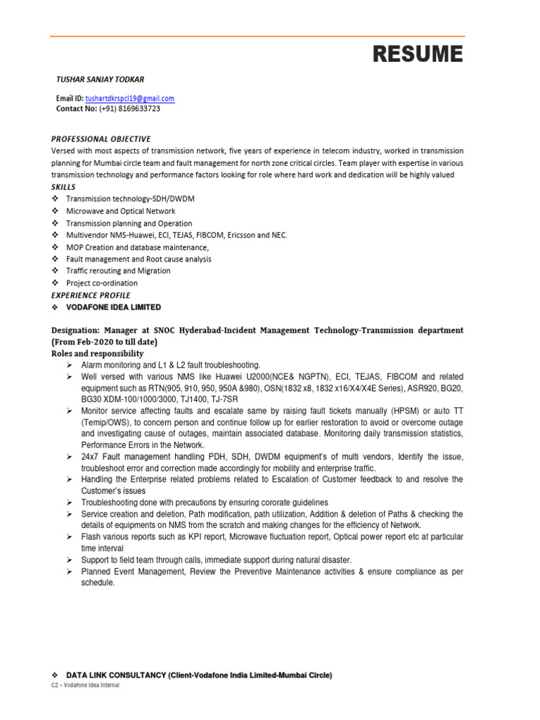 TUSHAR New Updated CV | PDF | Electronics | Computer Networking