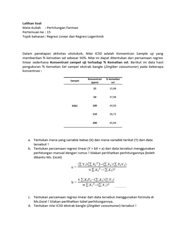Latihan Soal Regresi Linier23 | PDF