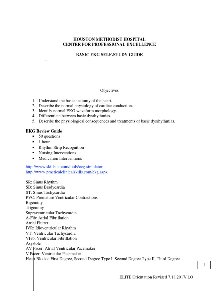 EKG Study Guide Revised | PDF | Heart Valve | Coronary Circulation