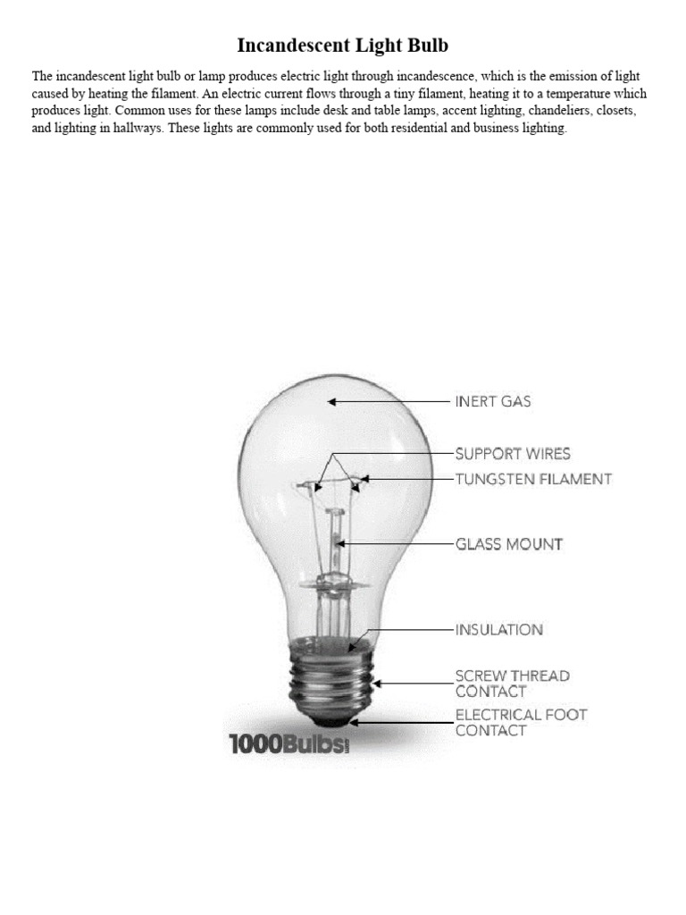 Incandescent Light Bulb Overview | PDF