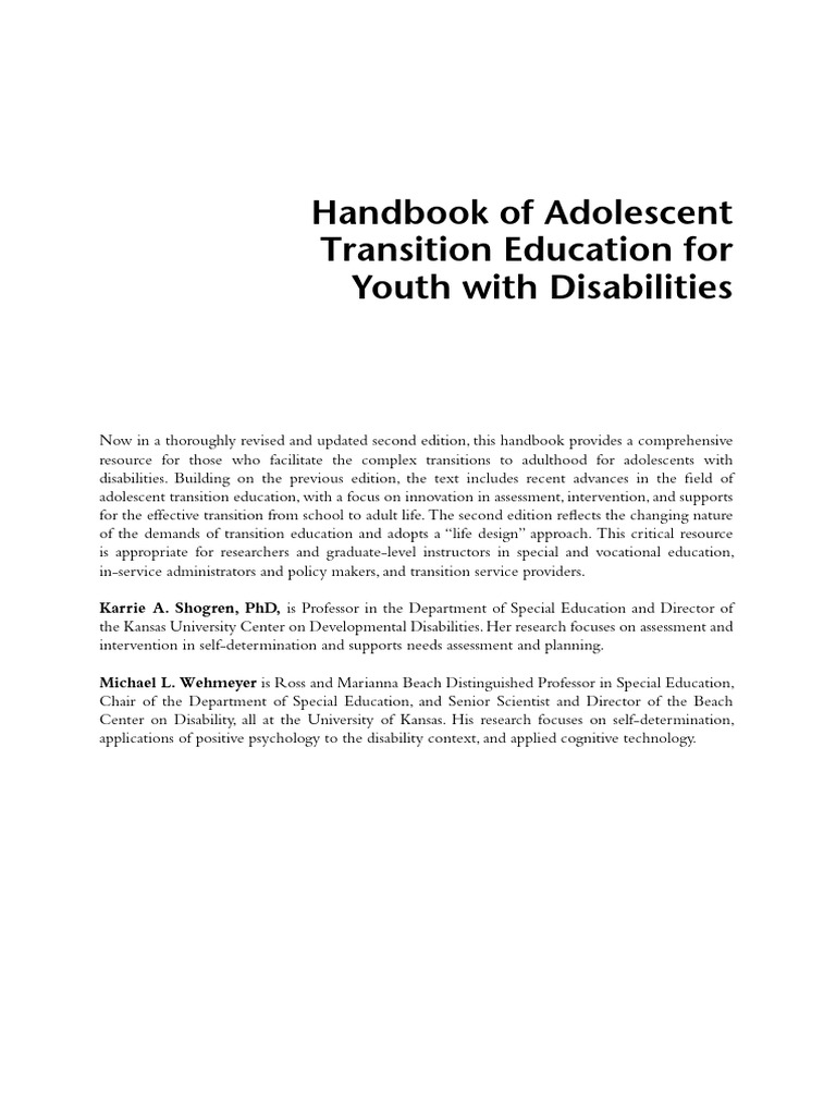 Transition Education | PDF | Special Education | Autism Spectrum